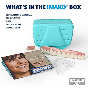Imako Premium Cosmetic Uppers - 1 Pack - Large, Bleached White - Custom Fit at Home, DIY Smile Makeover, Made in USA