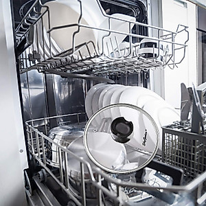 9 inch Tempered Glass Lid for Instant Pot - 6 Quart, Universal Pan or Pot Cover W/Spoon Holder