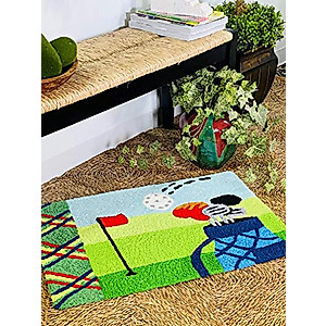 Jellybean Modern Indoor / Outdoor Mat Home Comfort Rugs 20" X 30" Rectangle Hole in One