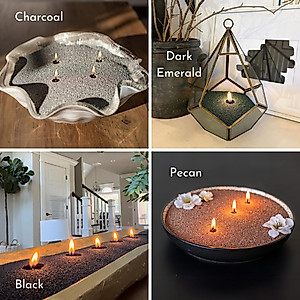 Foton Pearled Candle Colored 18 Oz - Black Unscented Non Toxic Luxury Long Lasting Powder Candles up to 120 Hours - Refillable Candle Sand with 30 Wicks for Candle Making