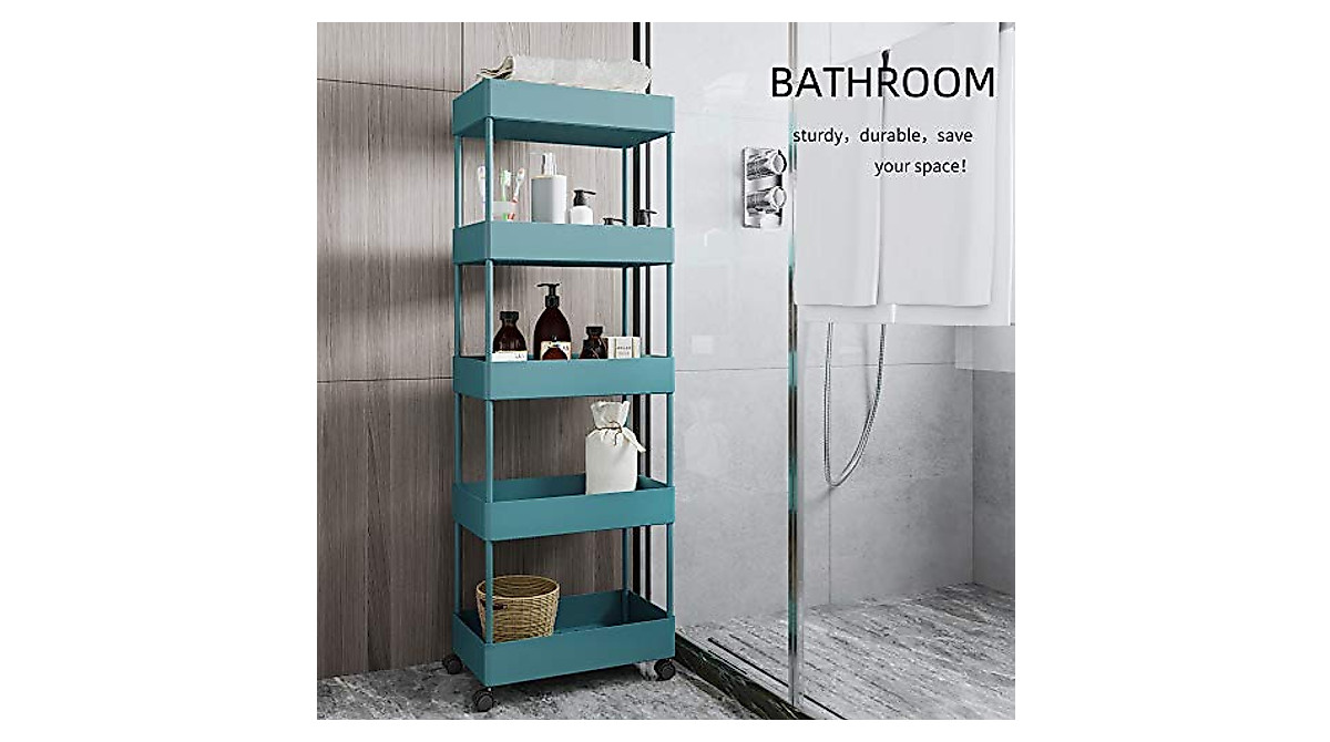 Space-Saving 5-Tier Storage Cart for Narrow Gaps | Mobile & Versatile