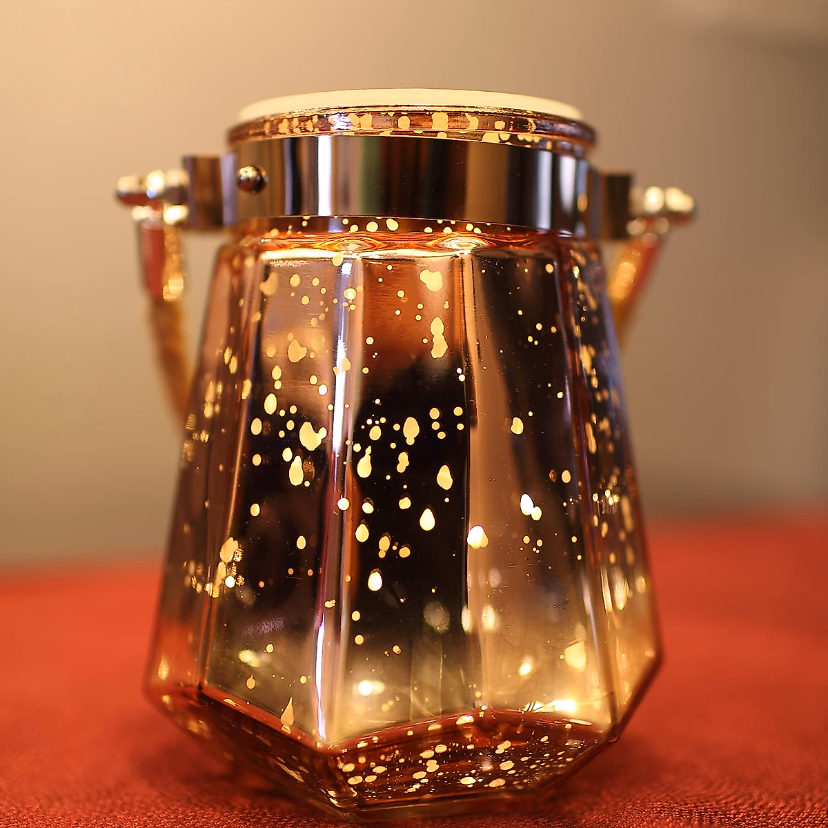 Hanging Outdoor Waterproof Tree Lantern Battery Operated Fairy Starry Twinkle Firefly Mini Led String Lights with Timer Rose Gold Mercury Glass Mason Jar Lamp for Yard Backyard Garden Patio Decoration