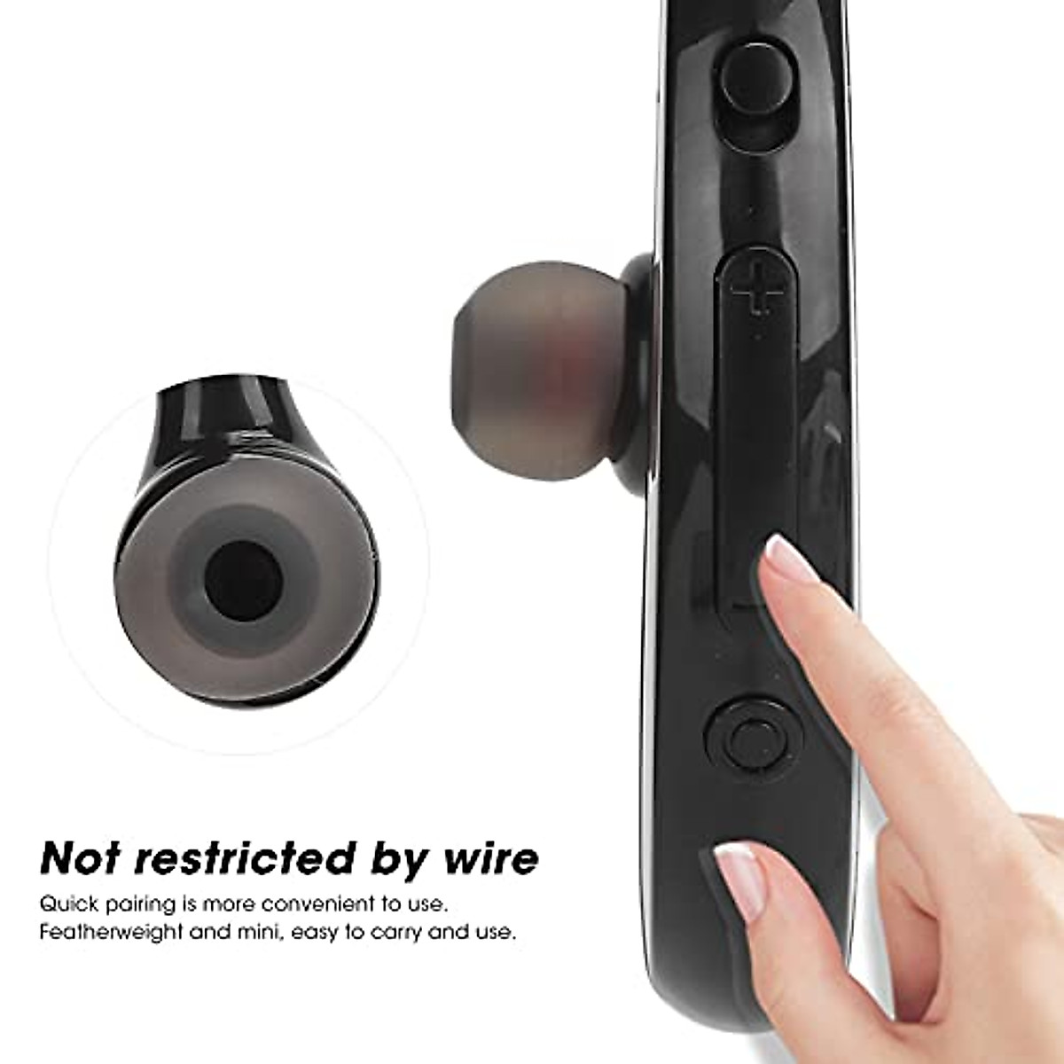 Single Ear Bluetooth Headsets,S300 Wireless Earphone,Portable Single‑Ear Business Earpiece Compatible with Bluetooth 5.0,for Business Talking and Sports