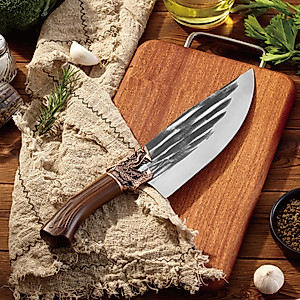 Wanbasion 8" Chinese Meat Cleaver Knife, Meat Knife Stainless Steel Slicer Cleaver, Sharp Chef Knife for Kitchen Camping butcher knife