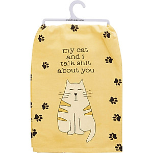 2 Piece Kitchen Dish Towel Bundle for Cat Owner, My Cat Is Judging You and My Cat And I Talk About You