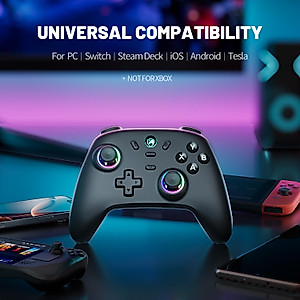 ECHTPower Wireless PC Gaming Controller - Hall Effect Joystick, 2.4G & Wired 1000Hz Polling Rate, 800mAh Battery, Adjustable Turbo/Vibration - for PC/Switch/iOS/Android