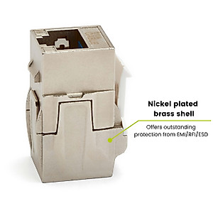 trueCABLE Shielded Cat6 Keystone Jack Coupler, PoE++ (4PPoE), UL Listed, ETL Verified, ANSI/TIA 568-2.D Cat 6 Performance Compliant, Female to Female RJ45 Couplers, 12 Pack