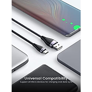 TOPK USB C Cable, [2-Pack, 6ft] 3A Fast Charging USB A to Type C Charging Cable Premium Nylon USB Cable Compatible with Samsung Galaxy S10 S10+ S20 S9 S8 and Other USB C Charger