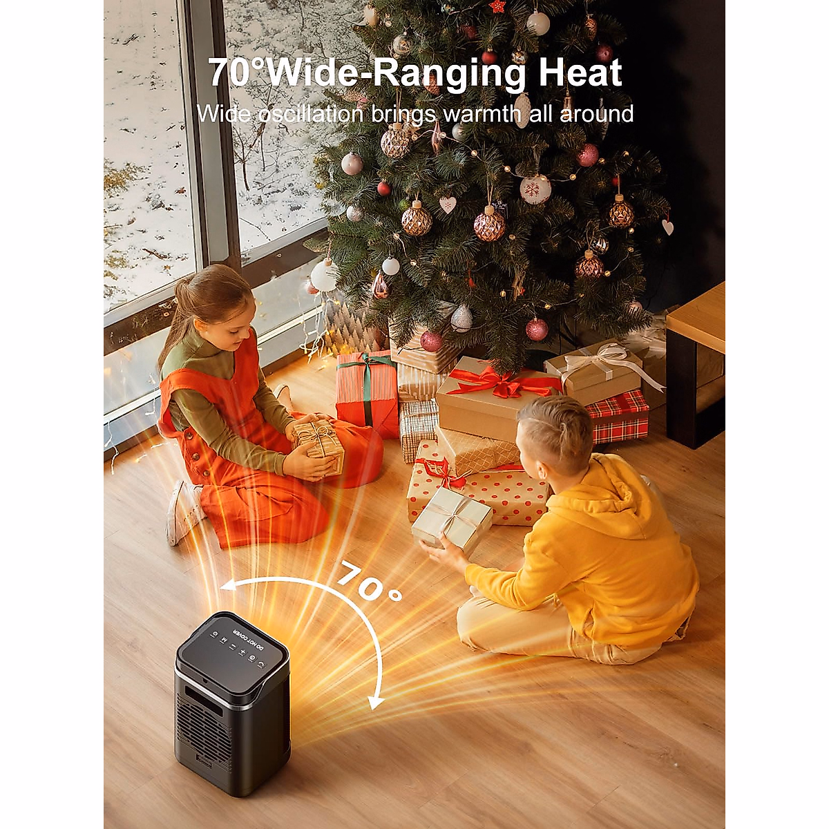 Homairate Small Space Heater, Portable Electric Heater with Remote,Thermostat, 4 Modes,70° Oscillation, 12H Timer, 1500W Fast Heating Ceramic Room for Home Bedroom, Office