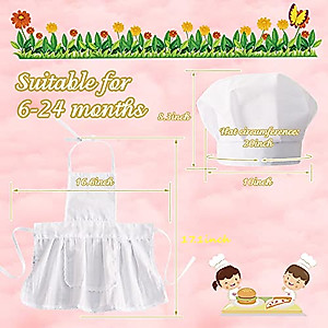 SPOKKI Baby Photography Prop, Chef Hat Apron Photo Props Costume Come with 2PCS Photography Hair Clips for Infant Twins | 6-24 Months (Girl)