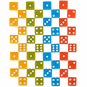 Tossing Tens - 50+ Fast, Frenzied Dice Games and 40 Colorful Dice - Included Deck of Unique Dice-chucking Activities for Game Night, 1-4 Players, Quick Play Time, Math Games (Deluxe w/Dice Cups)