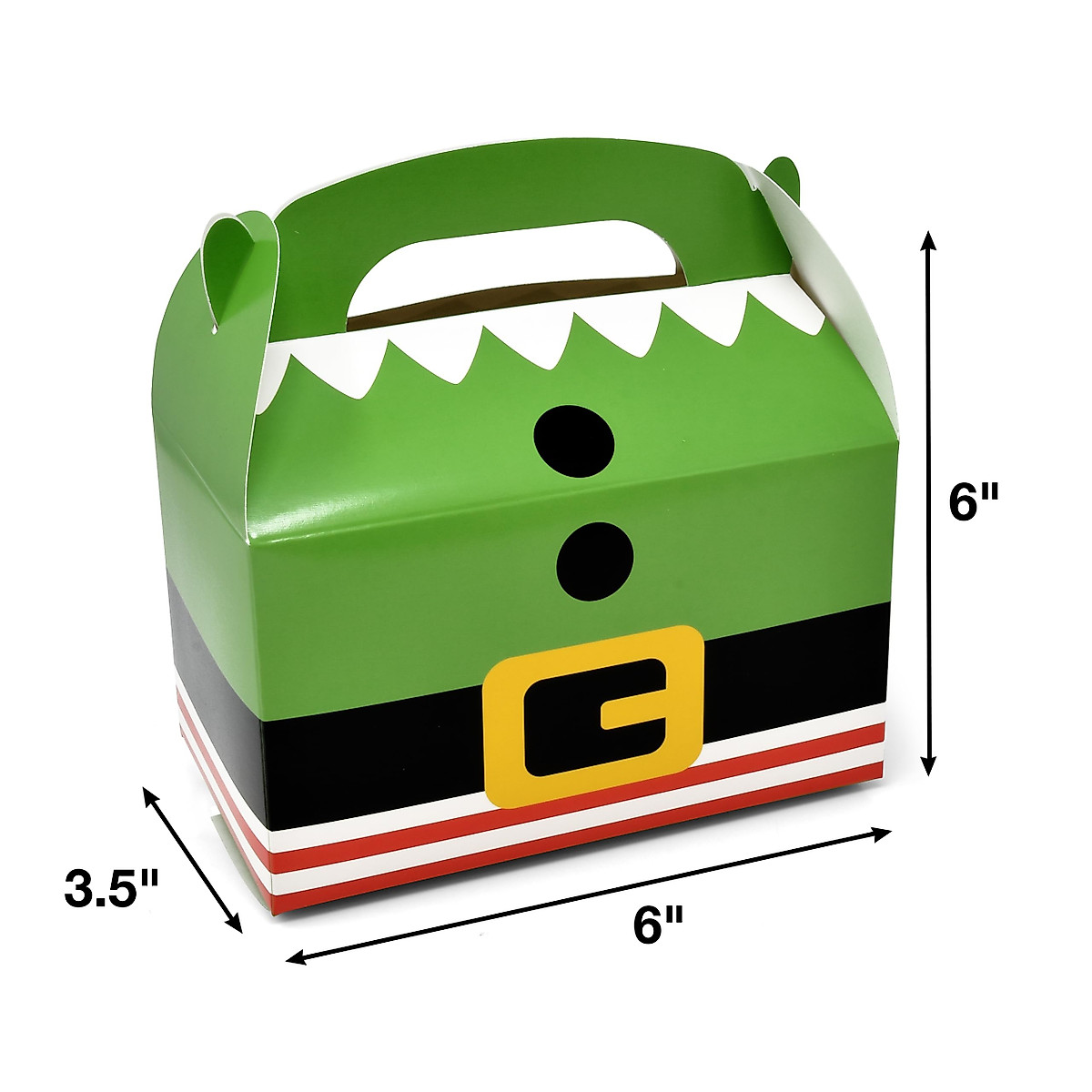 Gift Boutique 24 Pack Christmas Treat Boxes Xmas Cardboard Party Favor Gable Paper Box Santa Elf Snowman Reindeer for Wrapping Classroom Supply Fill with Candy Treats Cookies Cupcake Goodies Prize