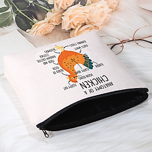 POFULL Chicken Lovers Gift Country Farm Women Girl Anatomy of a Chicken Cosmetic Bag Poultry Lover Gift (Anatomy of a Chicken bag)