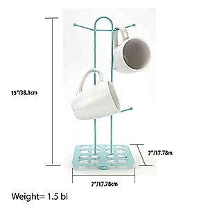 Home Basics Trinity Collection Pantryware Organization Set, Turquoise (Mug Tree)