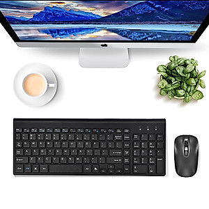 RaceGT Wireless Keyboard Mouse Combo, Energy Saving Silent Ultra - Thin Full Sized Wireless Keyboard Mouse 3 Level DPI Adjustable Mouse for Computer, Laptop and Desktop