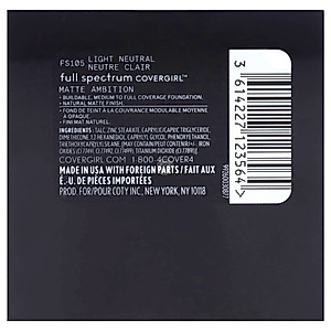 COVERGIRL Matte Ambition, All Day Powder Foundation, Light Neutral, 0.38 Ounce