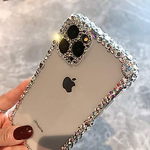 MOSEZA Compatible with iPhone 14 Pro Max Case Luxury Bling Rhinestone Glitter Sparkle Phone Case for Women Girl 3D Diamond Crystal Silicone Clear Protective Case