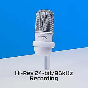 HyperX SoloCast – USB Condenser Gaming Microphone, for PC, PS5, PS4, and Mac, Tap-to-Mute Sensor, Cardioid Polar Pattern, Great for Streaming, Podcasts, Twitch, YouTube, Discord - White