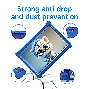 COOPERS Kids Tablet 10 inch, Android Tablets for Kids 32GB ROM 512GB Expand, Parental Control Toddler Tablet, GMS Certified, Kids Software Pre-Installed, WiFi, Dual Camera,with Shockproof Case, Blue