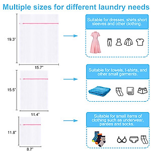 vivinin 6 PCS Mesh Laundry Bags for Delicates, 3 Size Laundry Bag with Premium Zipper, Laundry Bags Mesh Wash Bags for Travel Organizing, Delicate Laundry Bag With Premium(2 Large, 2 Medium, 2 Small)
