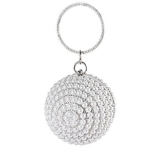 Lanpet Women Round Ball Crystal Evening Clutch Purse Tassel Wedding Party Handbags