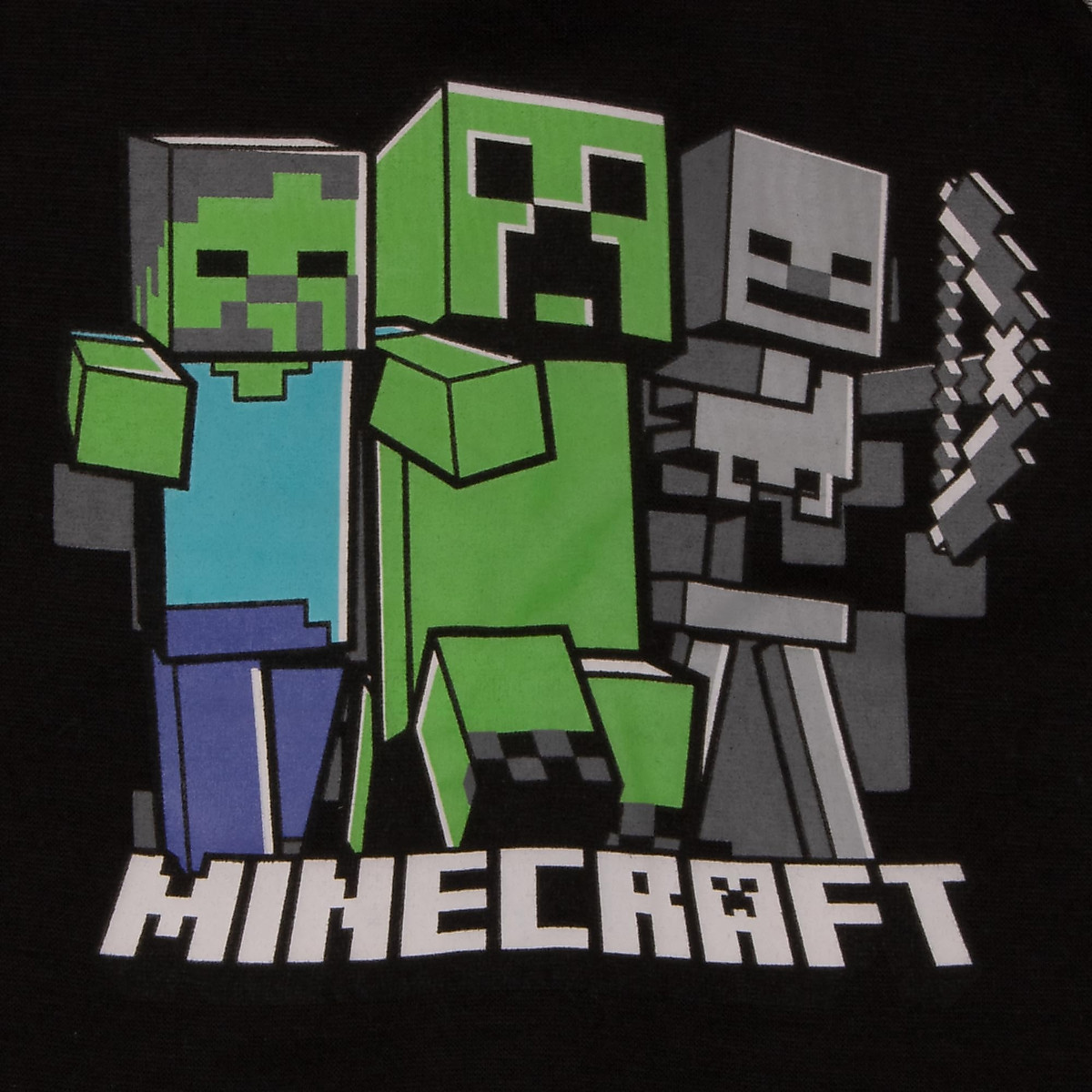 Minecraft Boys 3 Piece Fleece Pants Sets, Crew Neck Sweatshirt, T-Shirt, and Pants 3-Pack Bundle Set for Boys (Black/Blue, Size 4)