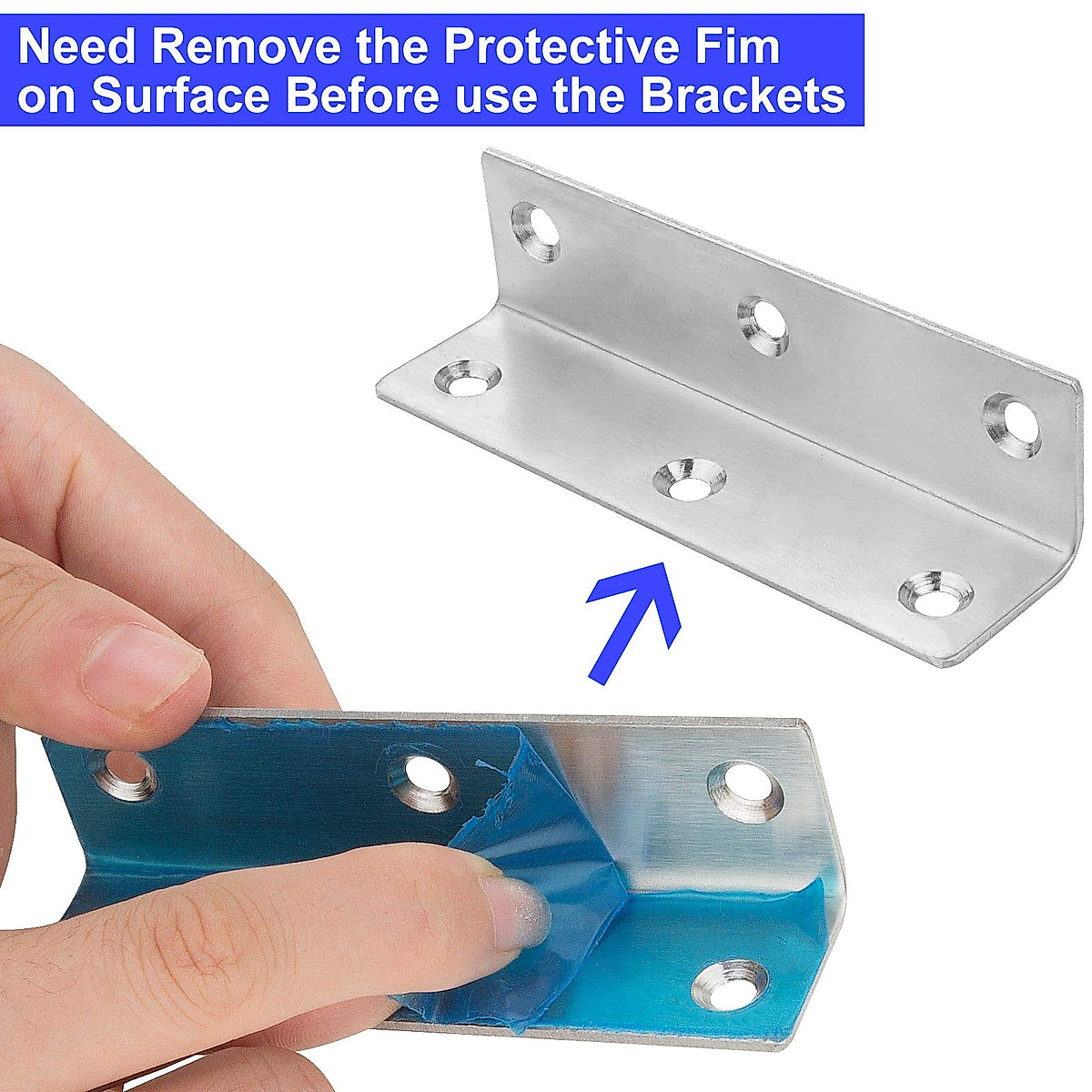 22 Pack Stainless Steel L Corner Brackets 100X25X2mm Heavy Duty L Bracket Joint Right Angel Corner Brace for Wood Cabinets Furniture