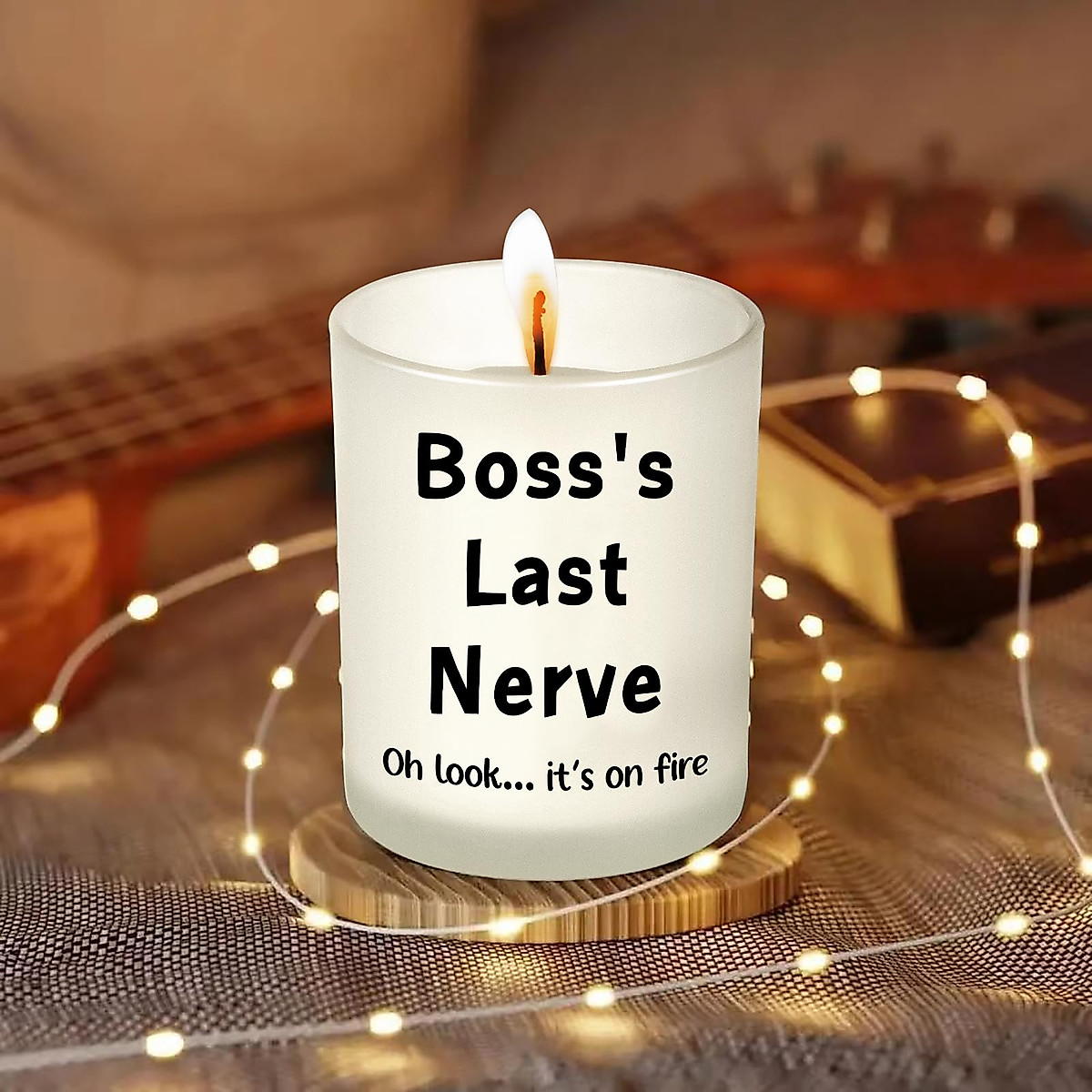 Boss Lady Gifts for Women Boss Gifts Funny Birthday Christmas Gifts for Boss, Gag Cool Office Christmas Gifts for Coworkers Thank You Appreciation Gifts for Boss Office Decor, Boss's Last Nerve Candle