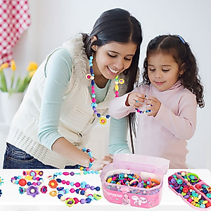 BIRANCO. Pop Beads, Jewelry Making Kit - Arts and Crafts for Girls 3-7 Years Old, Snap Beads Toys - Necklace, Bracelet, Ring Creative DIY Set - 520 pcs