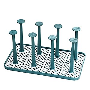 Veemoon Dishes Drying Rack Cup Drain Tray Mug Drainboard: Glass Drying Tray Mug Drain Board Wine Glasses Holder Drainer Shelf for Home Living Room Kitchen Multifunctional Shelf Glass Coffee Cup
