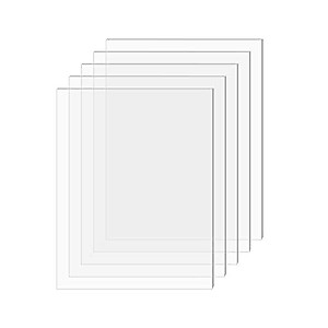SimbaLux Acrylic Sheet Clear Cast Plexiglass 5” x 7” 0.08” Thick (2mm) Pack of 5 Transparent Plastic Plexi Glass Board with Protective Paper for Photo Frame Replacement, DIY Display Projects, Craft