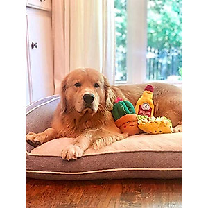 ZippyPaws NomNomz, Tasty Taco - Plush Squeaky Dog Toys for Small & Medium Dogs, Food Shaped Puppy Toys with Squeakers, Food Themed Toys for Small & Medium Dog Breeds