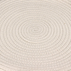 Orino Natural Two Small Cotton Rope Storage Basket with Handles Soft Durable Laundry Toy Pet Storage Nursery Home Decorations Bin (11.81x10.23x6.23 inch, Medium, Off White)