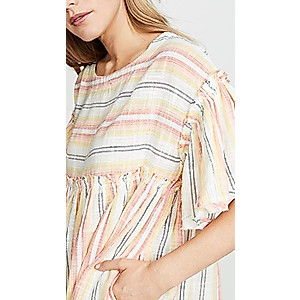 Free People Women's Summer Nights Dress, Sunray Combo, Yellow, Stripe, Medium