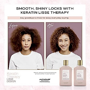 Alfaparf Milano Lisse Design Keratin Therapy Conditioner - Sulfate Free Conditioner Hair Repair With Vegetable Collagen For Hair Smoothing & Hair Shine (8.45 oz)