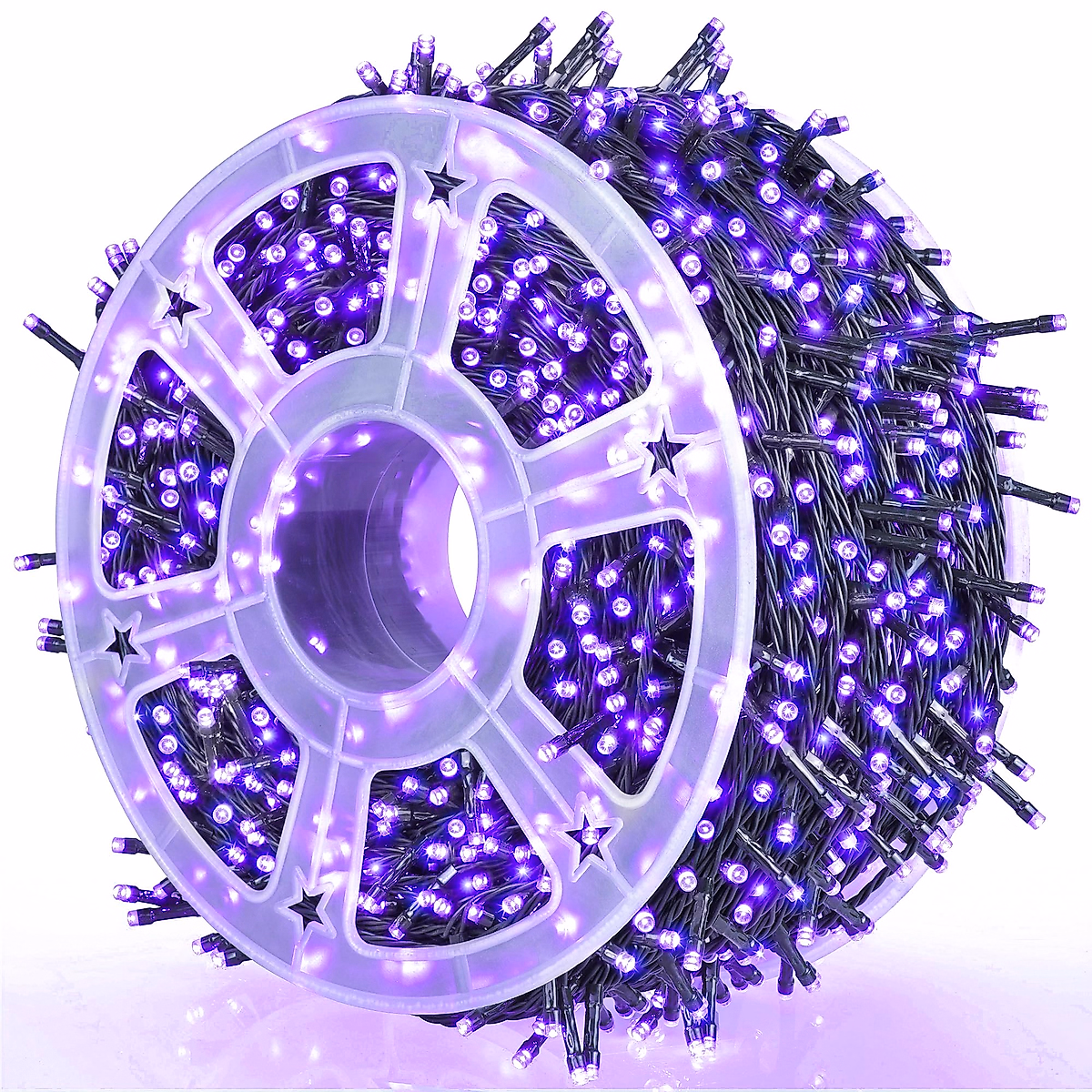 weillsnow 164FT 500 LED Purple Christmas Lights, 8 Modes Waterproof Plug in String Lights for Christmas Indoor Outdoor Yard Party Wedding Garden Home Decorations (Purple)