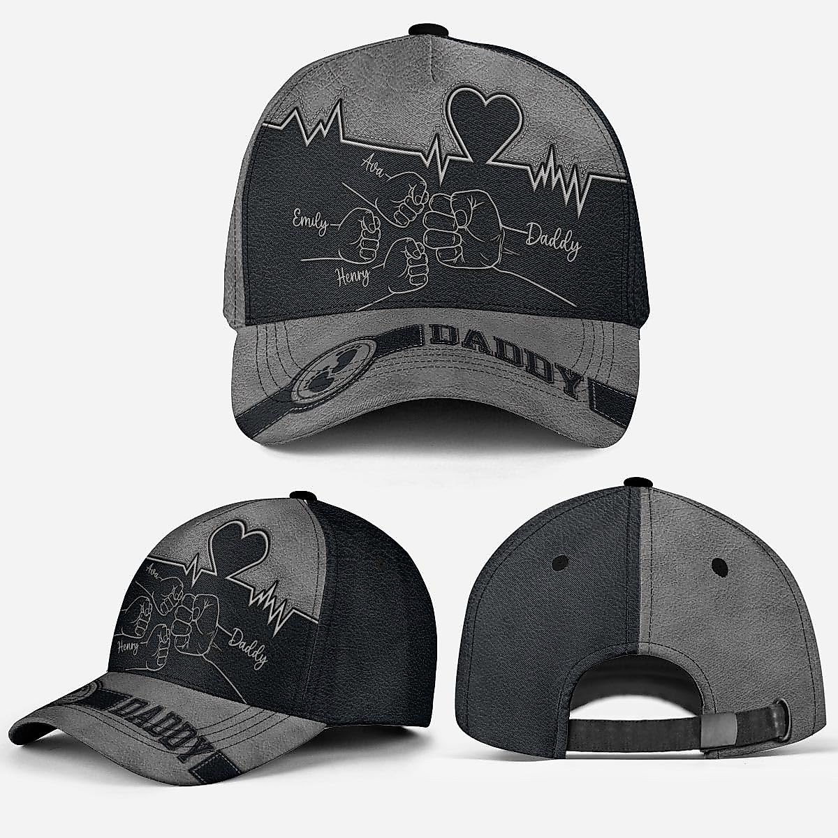 Personalized Fathers Day Hat, Fist Bump Hat, Customized Daddy Hat, Custom Dada Hats, Grandpa Baseball Cap 4