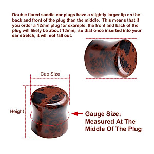 PiercingJ Acrylic Wood Mixed Stone Plugs 16 Pairs/32 Pieces Set Ear Plugs Ear Tunnels Ear Gauges Double Flared Ear Expander Stretcher Set