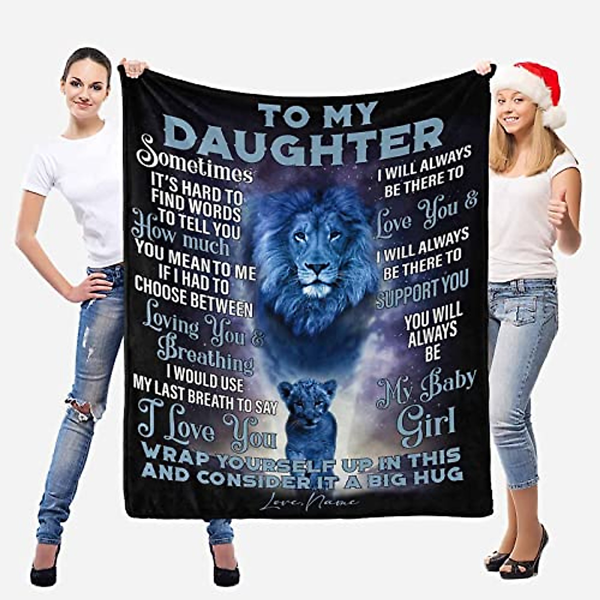 InterestPrint Custom Love Blanket Throw to My Daughter from mom and Dad, I Will Always Be There to Love & Support You Daughter Blanket Bed Throws