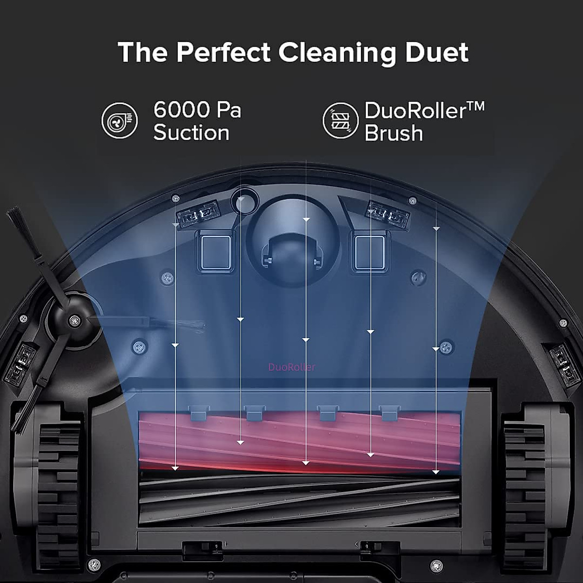 roborock S8+ Robot Vacuum, Sonic Mop with Self-Empty Dock, Stores up to 60-Days of Dust, Auto Lifting Mop, Ultrasonic Carpet Detection, 6000Pa Suction, Black
