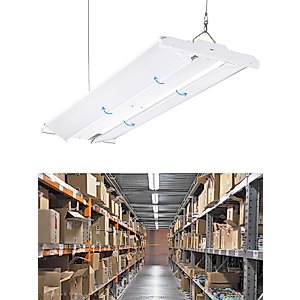 LEONLITE LED Linear High Bay Light 4FT, 225W 30375LM Adjustable Tilt Linear High Bay Shop Light, 135LM/W, 120-277V, 0-10V Dimmable Commercial Hanging Shop Lights for Warehouse, 5000K Daylight, ETL