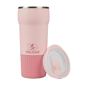 Pelican Hydration Pelican Cascade™ 22 oz Vacuum Insulated Tumbler - Recycled Stainless Steel Double Wall Travel with Dual Lid, Powder Coated Insulated Coffee Mug For Hot Cold Drinks, Blush