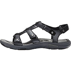 Merrell Women's Adhera Strap Sandal, Black, 8 M US