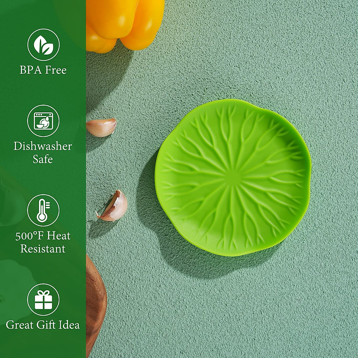 KITCHENDAO Cute Waterlily Silicone Spoon Rest for Kitchen Counter - Ladle Utensil Spoon Holder-Dishwasher Safe- BPA Free High-Quality Material-Gift Idea for Women -1 Pack With Color Box