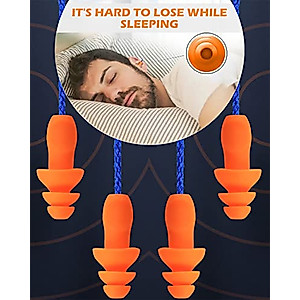 12 Pairs Corded Silicone Ear Plugs - Individually Wrapped - Reusable Noise Cancelling Earplugs for Hearing Protection - Shooting Range Noise Reduction, Construction Work, Hunting Ear Protection