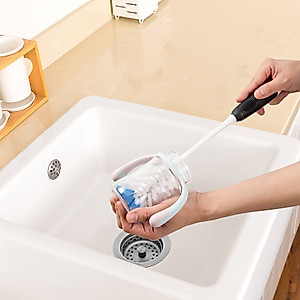 Amazer 2 Pack Bottle Cleaner Brushes, Flexible Water Bottle Brush for Cleaning, Long Handle Dish Scrub Brush for Cups, Coffee Mugs, Pitchers