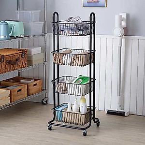 4 Tier Basket Shelf with Wheels