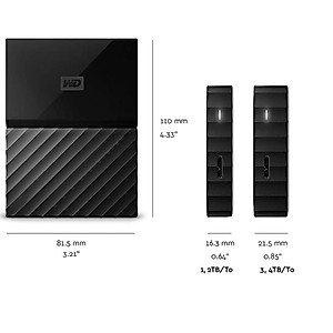 WD 4TB Blue My Passport Portable External Hard Drive - USB 3.0 - WDBYFT0040BBL-WESN (Renewed)