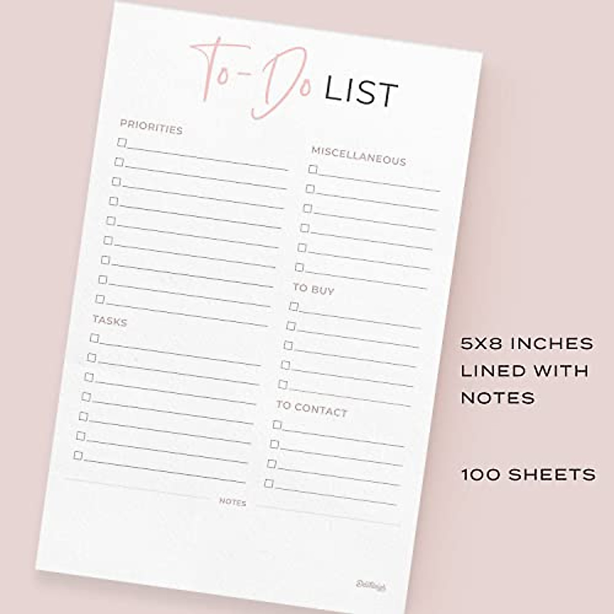 To-Do List Rose Gold Planner Notepad, 5.5 x 8.5 in. (To-Do List)