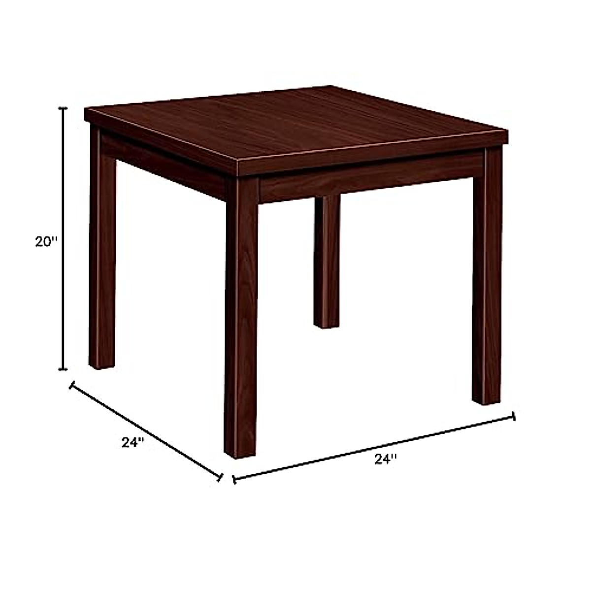 HON 80000 Corner Table, 24" L x 24" W x 20" H, Mahogany